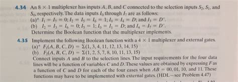 Solved 434 An 8 X 1 Multiplexer Has Inputs A B And C