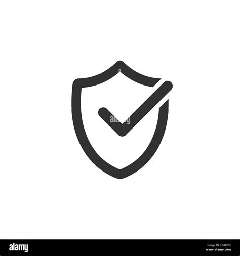 Shield With Check Mark Icon Safety Security Symbol Privacy Protection Stock Vector