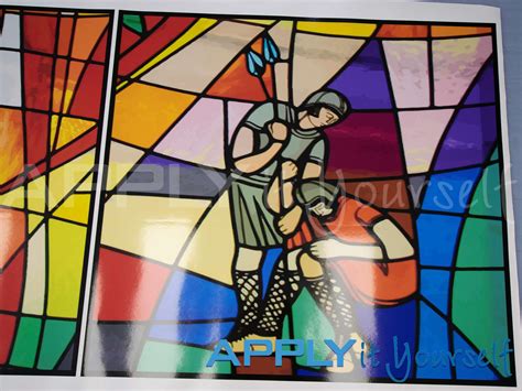Stained Glass Window Film Religious Abstract Design Multiple Colours Applyityourself