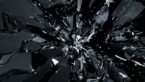 4k Cracked And Shattered Glass With Slow Motion Alpha Stock Footage
