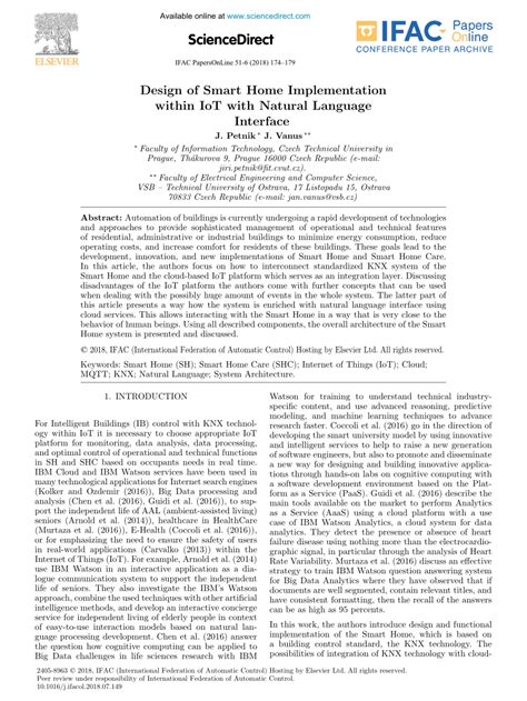 PDF Design Of Smart Home Implementation Within IoT With Natural Language Interface