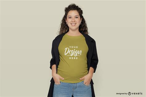 Pregnant Women Solid Background T Shirt Mockup Psd Editable Template