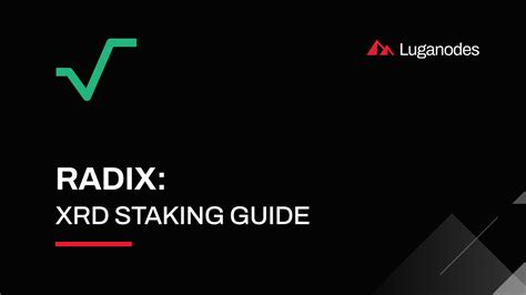 radix — how to stake xrd tokens with luganodes by luganodes