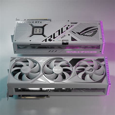 Asus RTX 4090 ROG Strix Gaming GPU Include White Edition 3D Model