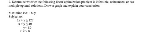 Solved Determine Whether The Following Linear Chegg