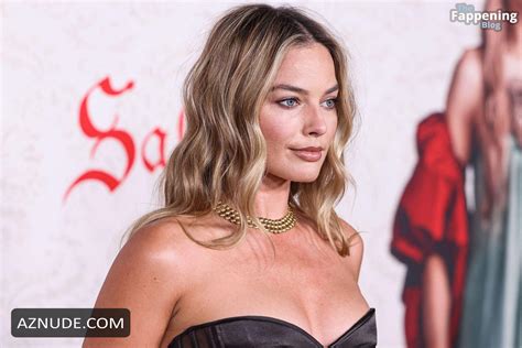 Margot Robbies Sexy Cleavage Shines At Saltburn Premiere Aznude