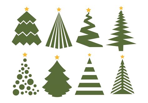 Árbol De Navidad Vector Set Sobre Fondo Blanco 92928 Vector En Vecteezy