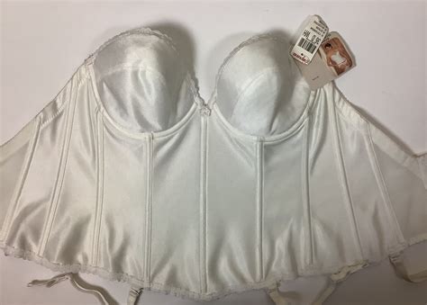 Vintage Carnival Bustier Bra Corset White W Garters N Gem