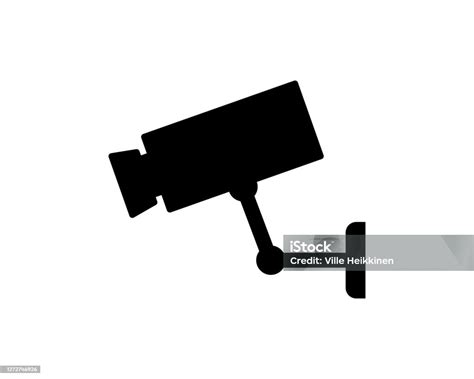 기호 아이콘을 사용하는 보안 카메라에 경고합니다 고정 Cctv 카메라 로고 기호 모양 벡터 일러스트 이미지입니다 흰색 배경에