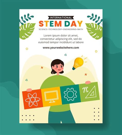 Premium Vector Stem Science Technology Engineering Mathematics Education Vertical Poster