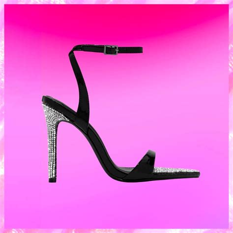 Rhinestone Stiletto Sandals In Black ®beach Babe Bikini