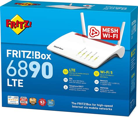 Router AVM FRITZ Box LTE Gigabit Ethernet Rosso Bianco AK