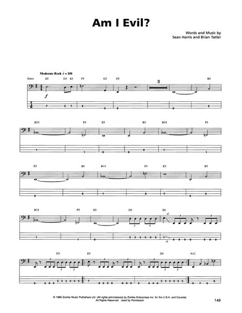 Am I Evil By Metallica Bass Tab Guitar Instructor