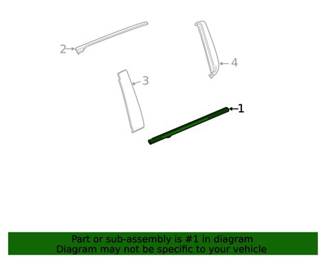 2020 2024 GM Rear Passenger Side Door Window Belt Reveal Molding