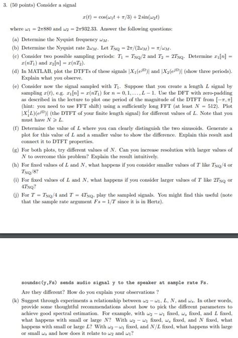 Solved Points Consider A Signal Xptq Cosp T Chegg