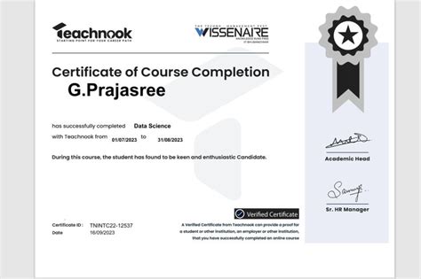 Completed Data Science Course With Python Praja Sreeg Posted On The