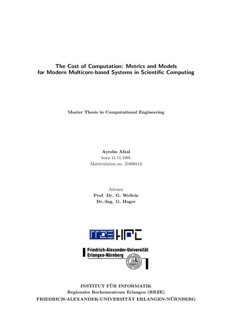 Pdf The Cost Of Computation Metrics And Models For Modern Multicore