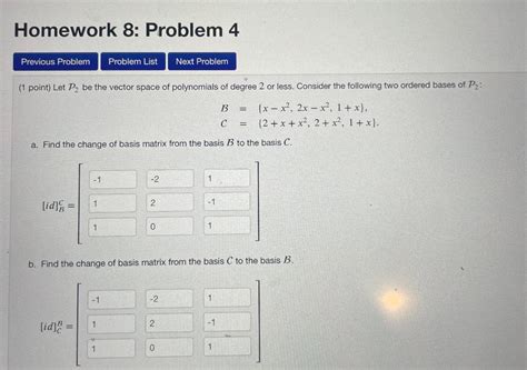 Solved Homework 8 Problem 4 Previous Problem Problem List