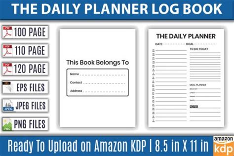 Daily Planner Log Book Graphic By Kdp Pro · Creative Fabrica