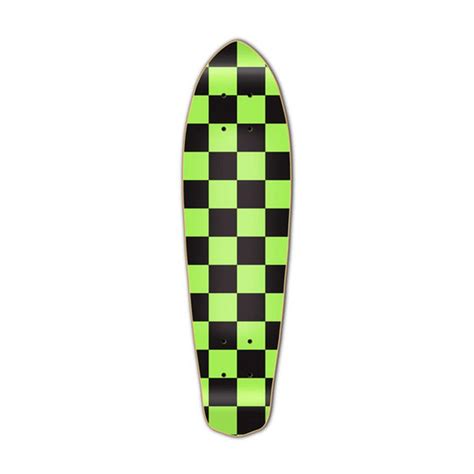 Punked Micro Cruiser Deck Checker Green Longboards Usa