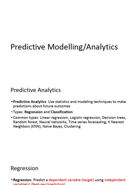 Predictive Modellinganalytics Pdf Errors And Residuals Mean
