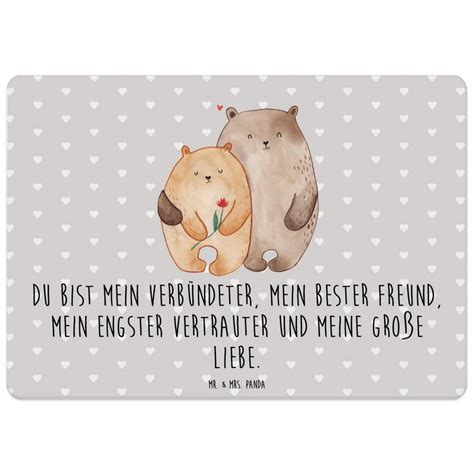 Platzset Bären Liebe Grau Pastell Geschenk Ehefrau Freund
