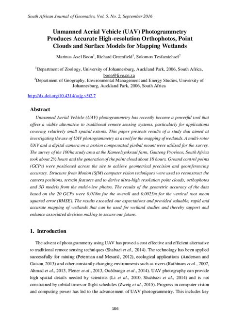 Pdf Uav Photogrammetry For Wetland Mapping