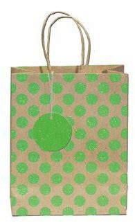 Glitter T Bag Neon Kraft Spots Green Select Size The Unique