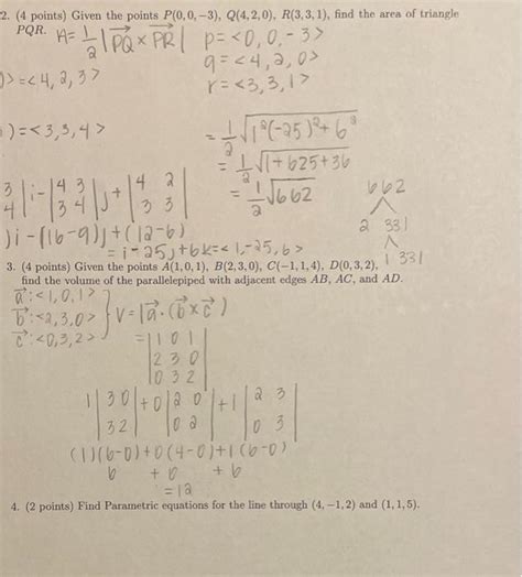 Solved 4 Points Given The Points