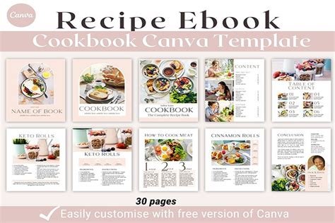 30 Pages Cookbook Template Canva 2170518