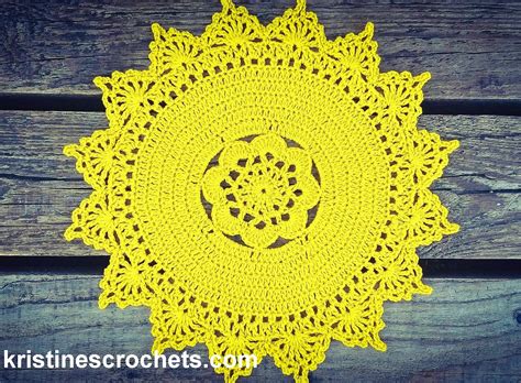 KristinesCrochets Aurora Doily Placemat Free Crochet Pattern