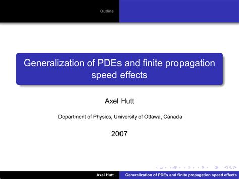 Generalization Of Pdes And Finite Propagation Speed Effects