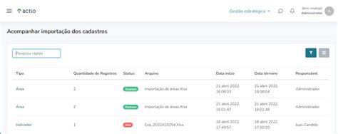 Importação de dados Gestão Estratégica 1