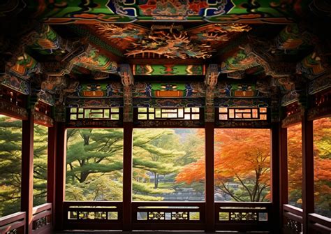 The View From Inside A Korean Pagoda Background Architecture Ancient