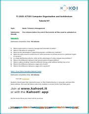 Ict Week Tutorial Memory Management Docx T Ict