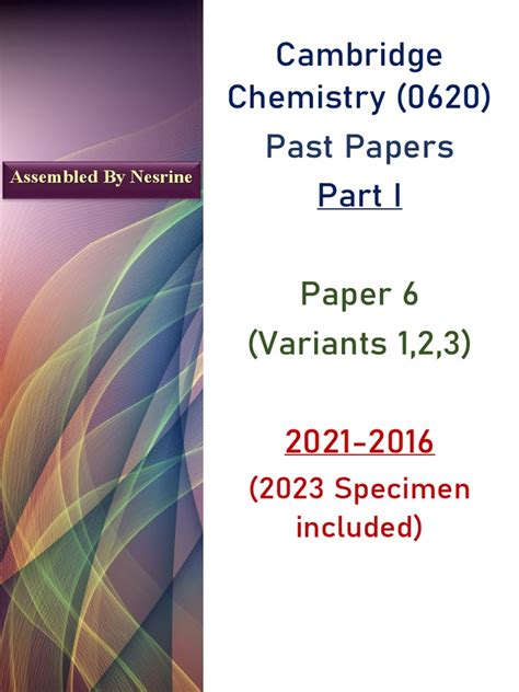 Chemistry 0620 Past Paper Paper6 Pdf Physical Chemistry Molecules
