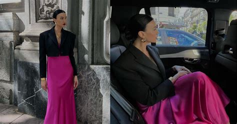 შთამბეჭდავი ვარდისფერი კაბა და დახვეწილი სტილი სალომე ღვინიაშვილის ფოტოები მადრიდიდან Marao