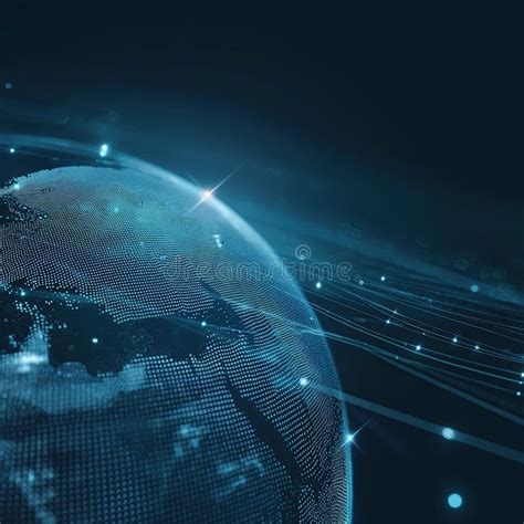 Globe Of Glowing Small Dots And Binary Code Stock Image Image Of Globe Concept 304974391
