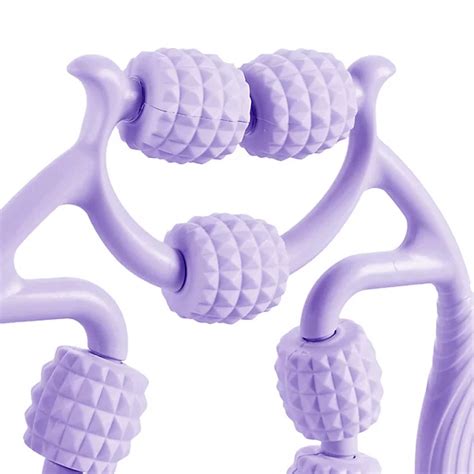 360 Degree Leg Muscle Roller Massager With 9 Wheels Purple