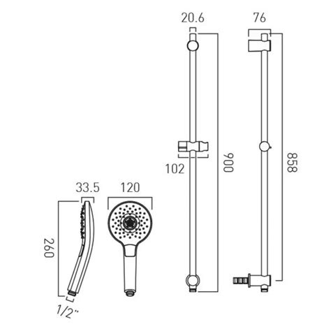 Vado Ora Multi Function Riser Rail Shower Kit Ora Mfsrkwo Ro Cp