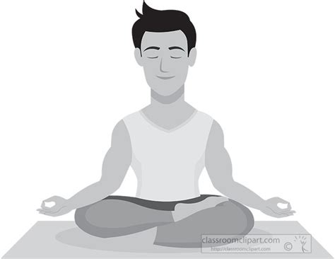 Sports Gray And White Clipart Man Sitting Upright Practicing