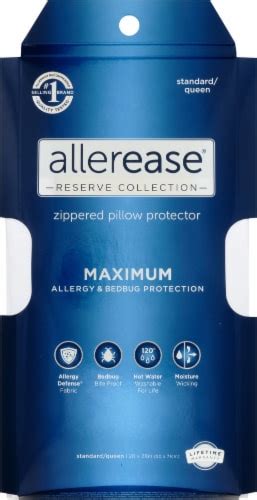 Allerease Maximum Allergy Protection Zippered Pillow Protector White