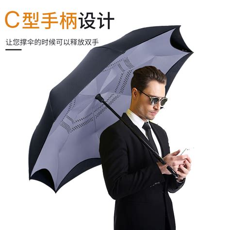 正品倒收反向伞男女大号自动双人车用车载晴雨两用抗风长柄大雨伞 虎窝淘