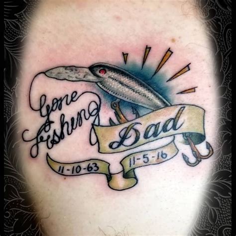 Gone Fishing Memorial Tattoo