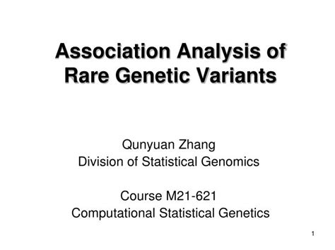 Ppt Association Analysis Of Rare Genetic Variants Powerpoint Presentation Id3218990