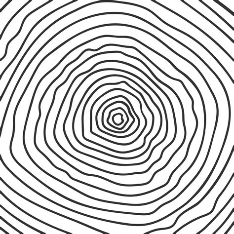 Trunk Cross Section Texture Tree Rings In Doodle Style Wooden Surface