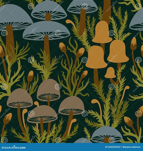 Mushroom Fungi Toadstools Nature Botanical Illustration Clipart