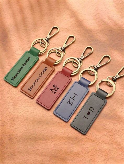 1pc Custom Leather Key Chain Personalised Text Leather Keyring Ride