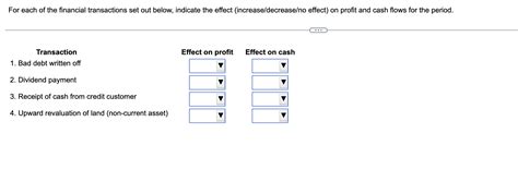 solved for each of the financial transactions set