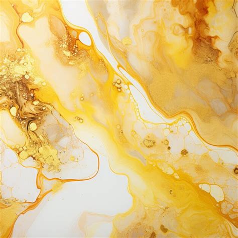 Contemporary Abstract Art In Yellow Gold And White Ideal For Stylish Home Or Office Decor